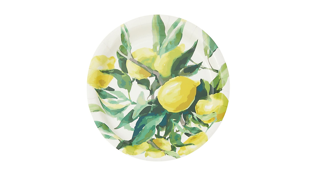 Blue Panda 80-Pack Lemon Paper Plates for Summer Parties & Showers