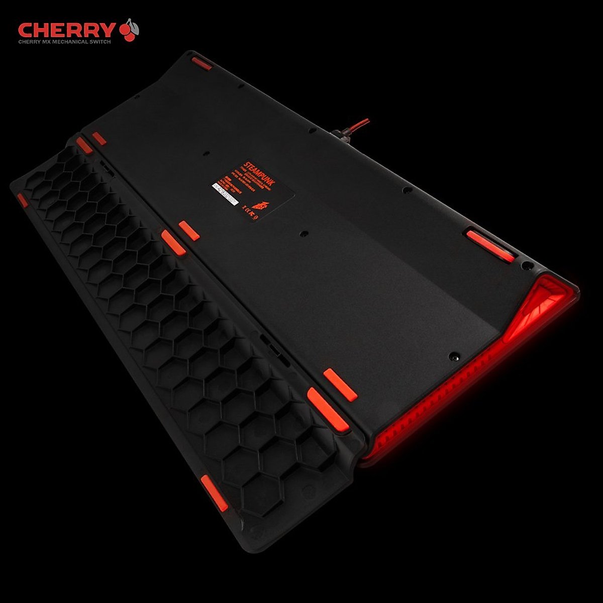 1STPLAYER Steampunk Mechanical Gaming Keyboard, Cherry MX Red Switches, Backlit Red LED, 104 Keys Full Size