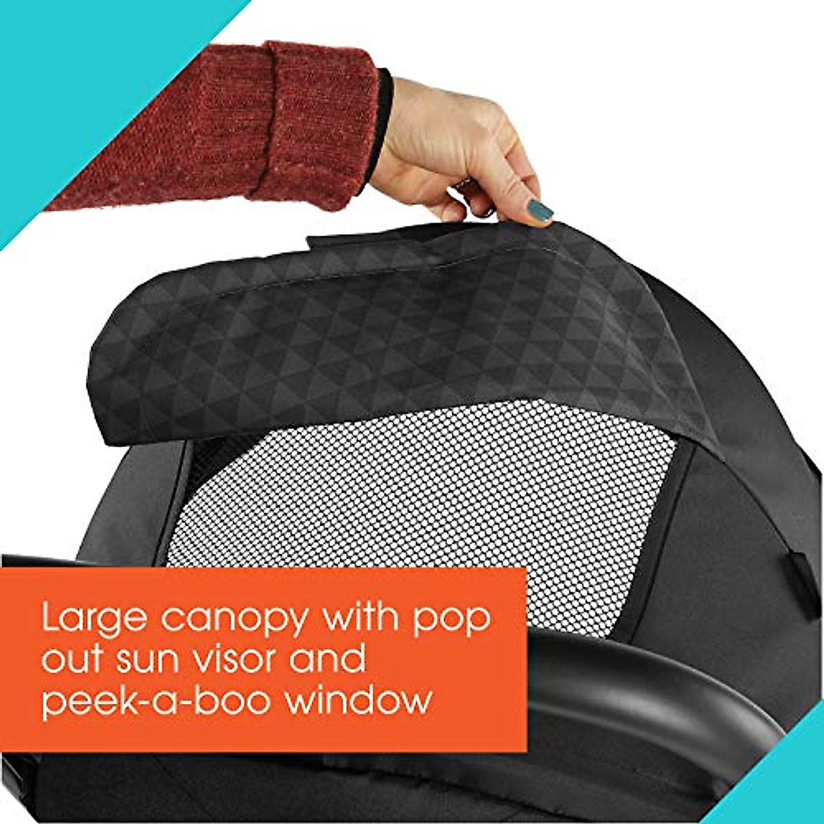 Summer Infant 3Dpac CS Compact Stroller, Black – Car Seat Adaptable Baby Lightweight Stroller with Convenient One-Hand Fold, Reclining Seat and Extra-Large Canopy