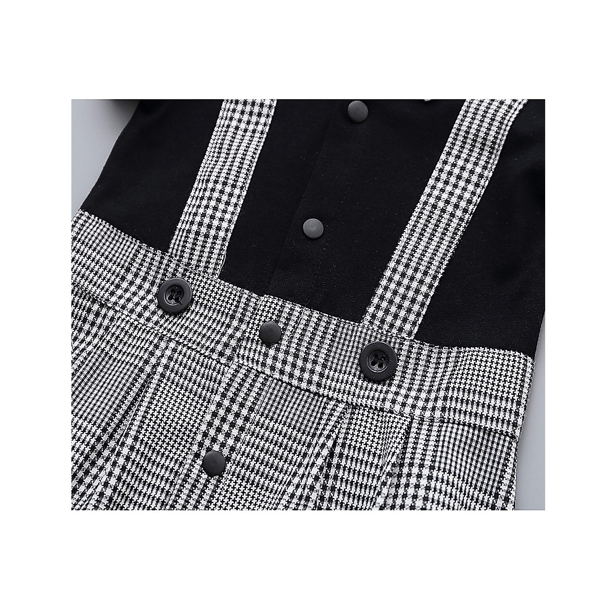 HeMarIsle Baby Boy Gentleman White Shirt Bowtie Tuxedo Onesie Jumpsuit Overall Romper（0-18M） … (Black&Plaid, 60(0-3 Month))