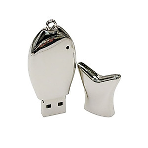 4GB Fish Shape USB Flash Drive USB Drives Memory Stick Thumb Drives USB 2.0 Disk Pen Drive Pen Drive USB Drive Date Storage Flash Disk Zip Drive USB Stick (Silver)