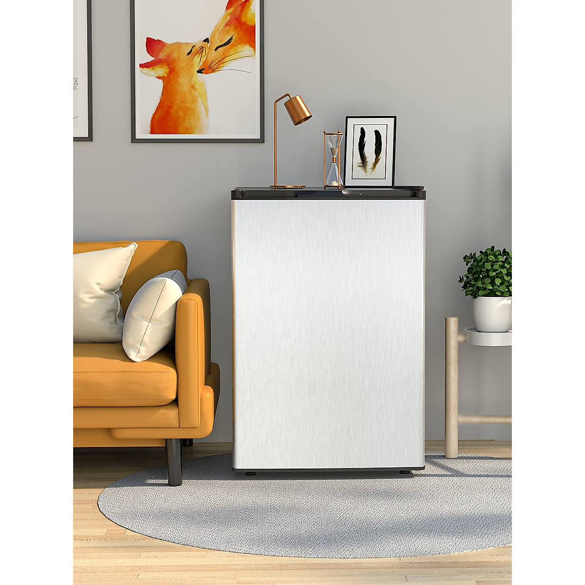 NAFORT Compact Upright Freezer 3.0 Cu. Ft. with Stainless Steel Single Door, Small Freezing Machine with Reversible Door, 7 Grade Adjustable Thermostat for Home Office