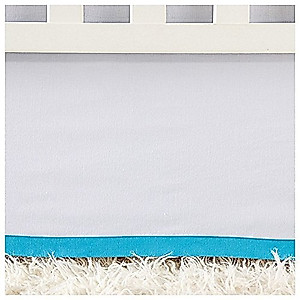 Serena & Lily Banded Linen Crib Skirt - Chambray/Cyan