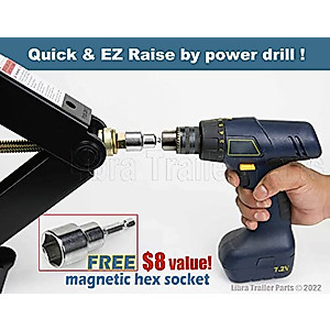 Set 4 Libra 24" 6000lbs RV Trailer Camper Stabilizer Leveling Scissor Jacks w/Dual Power Drill sockets & mounting Hardware Set