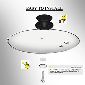 Pot Lid Knob Replacement Silicone Universal Pan Lid Holding Handles, Heat Resistant Dishwasher Safe for Slow Cookers, Skillets and Kitchen Cookware Lids Covers (Black)