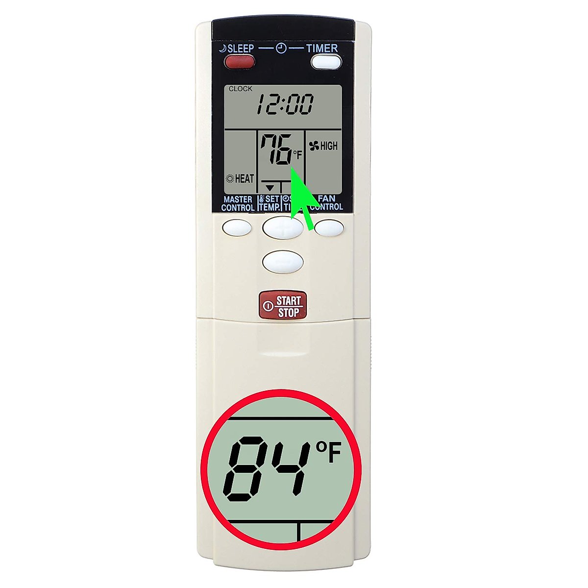 RCECAOSHAN Replacement for Friedrich Air Conditioner Remote Control AR-DL12 ARDL12 MW18C3E MW24C3E MW30C3E MR18C3E MR24C3E MR30C3E Display in Fahrenheit and Celsius