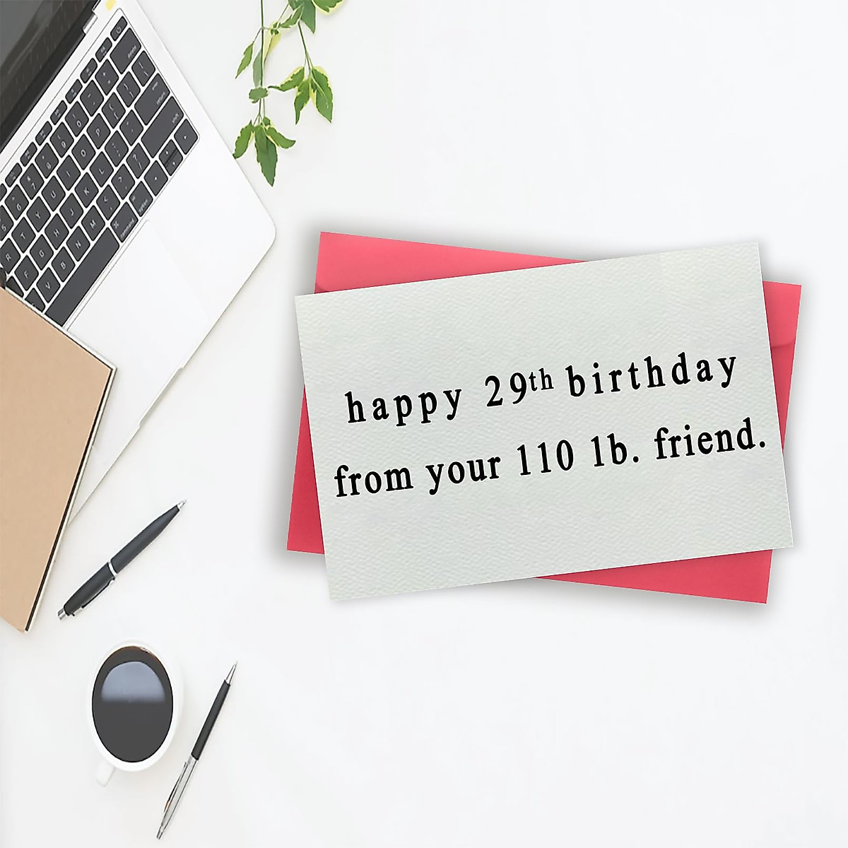 YiKaLus Happy 29th Birthday Card for Friends, Funny 29 Bday Gifts from Best Friends, Happy 29th Birthday From Your 110lb. Friend