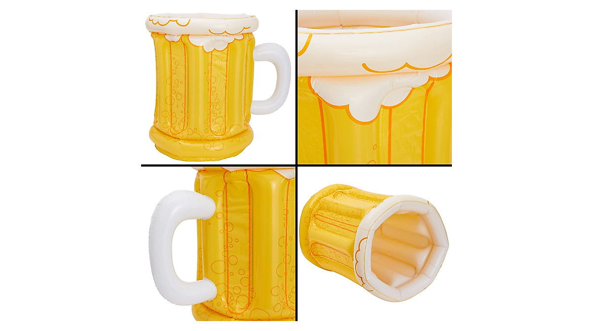 Inflatable Beer Mug Cooler for Pool Party Supplies, BBQ, Beach Parties ...