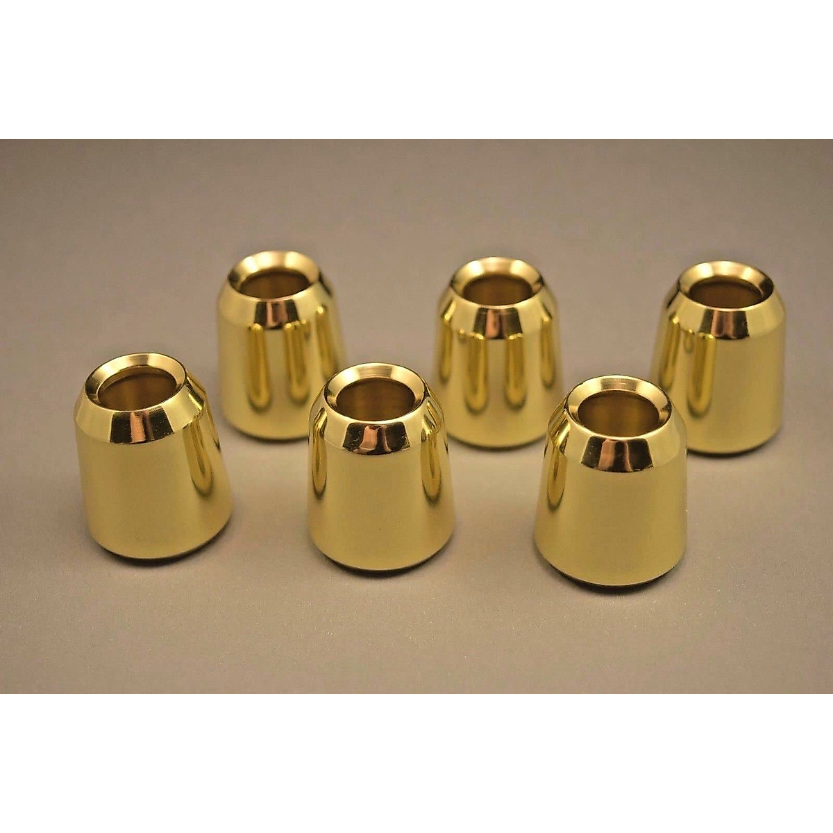 Set of 6 Solid Brass Candle Followers, Candle Toppers for 7/8" Diameter Candles (6 Pieces)