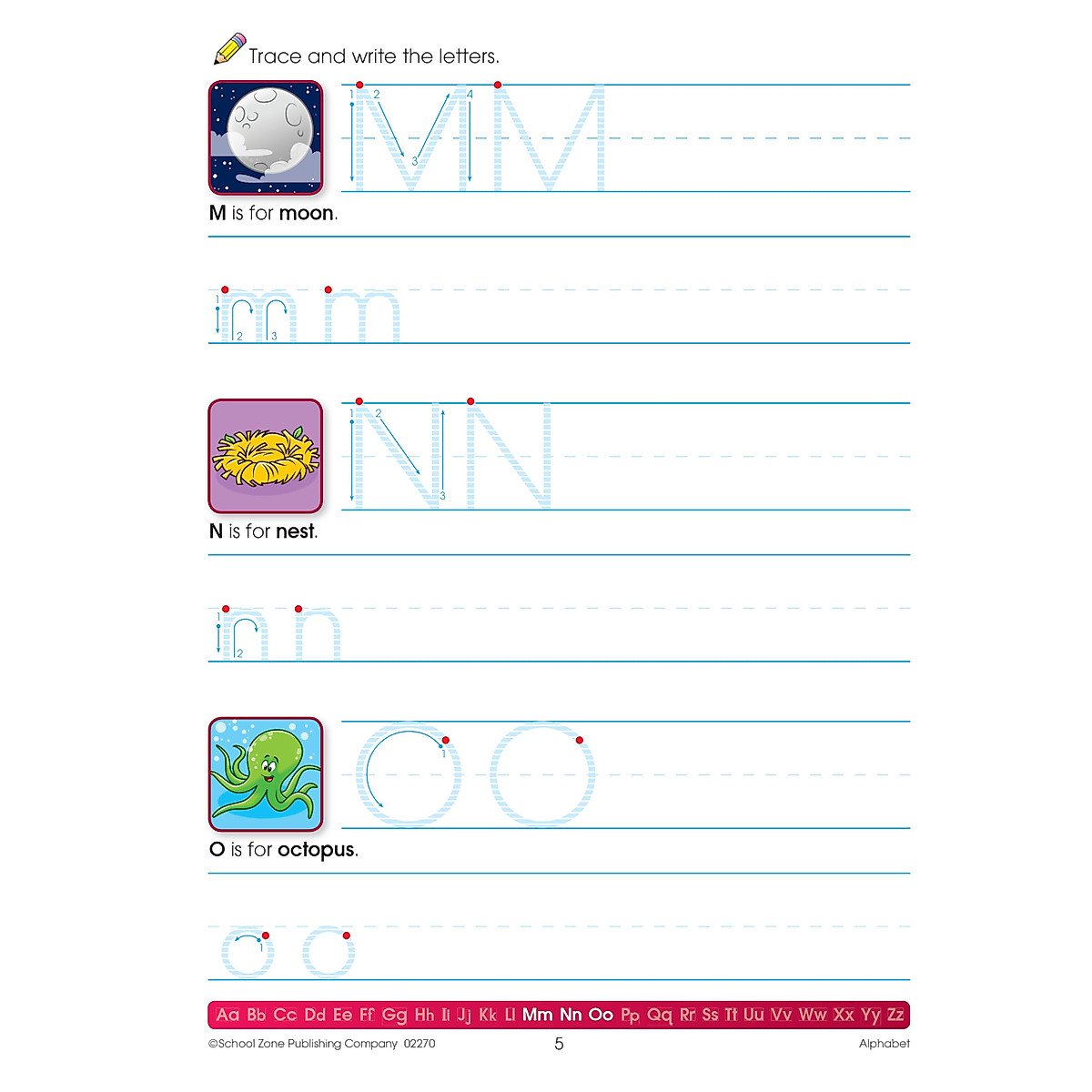 School Zone - Alphabet Workbook - 64 Pages, Ages 3 to 5, Preschool, ABC's, Letters, Tracing, Alphabetical Order, and More (School Zone Get Ready!™ Book Series)