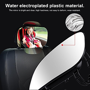 LivTee Baby Car Mirror, Car Seat Mirror for Baby Rear Facing with Adjustable Wide Angle Clear View for Facing Infant, 100% Shatterproof, Crash Tested and Certified - Car Interior Accessories