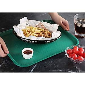TrueCraftware-Set of 12 Plastic Fast Food Tray 10 1/2" X 13 5/8" Green Color- for Café Standard Cafeteria/Fast Food Tray Restaurant Serving Trays Set for Coffee Table Kitchen Party