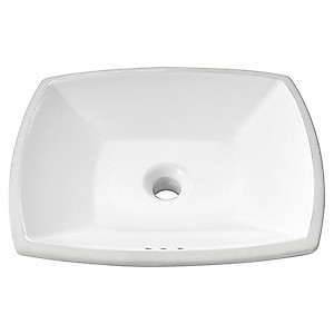 American Standard 545000.020 Edgemere Ceramic Undermount Rectangular Bathroom sink, 18.5" Lx 16.12" W x 5.25" H, White
