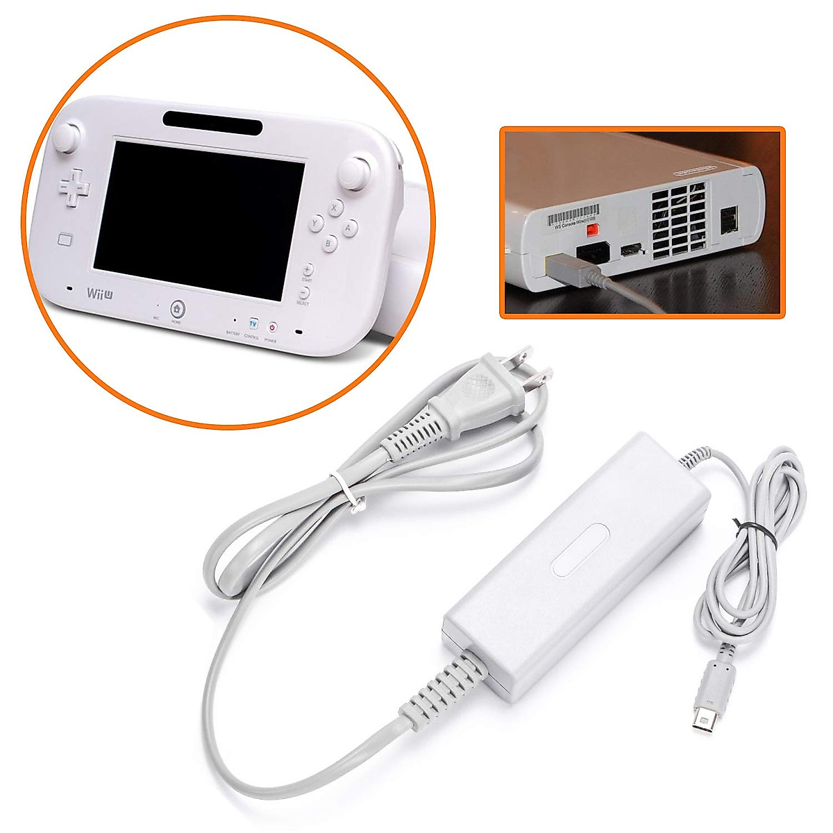 Fpxnb 2 Pack Wii U Gamepad Chargers, AC Adapter Power Supply Replacement for WiiU Gamepad Remote Controller