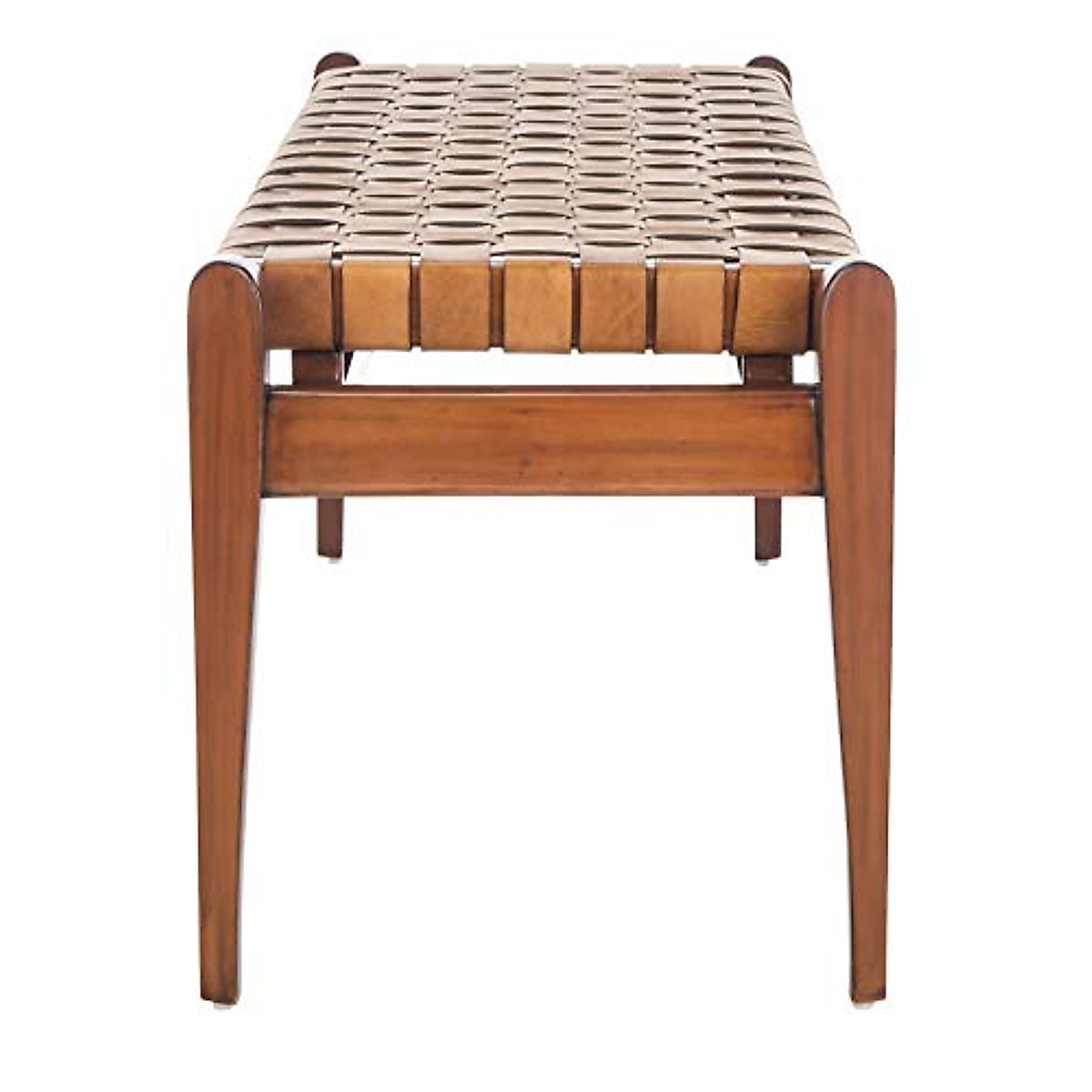 Safavieh Couture Home Dilan 47-inch Brown and Light Brown Leather Weave Bench