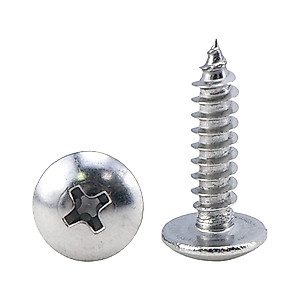 Sydien 100Pcs M5x20mm 304 Stainless Steel Round Phillips Head Wood Screws Self Tapping Screw Fasteners