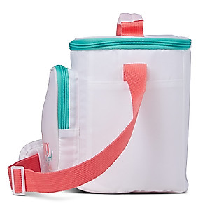 Igloo 90s Retro Collection Square Lunch Box Cooler with Front Pocket and Adjustable Strap, White