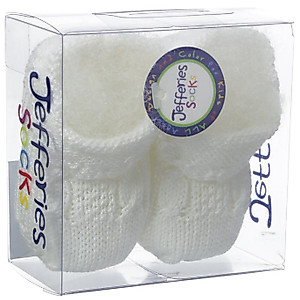 Jefferies Socks Baby Newborn Cable Bootie, White
