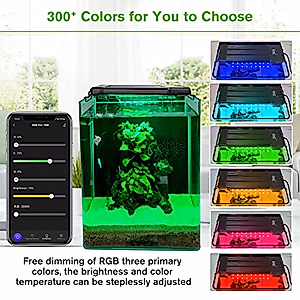 hygger 60W Smart Aquarium Light, Bluetooth LED Light with App Control, Full Spectrum Fish Tank Light with 24/7 Lighting Cycle, 5 Modes, Adjustable Timer, for 48"-55" Freshwater Planted Tank