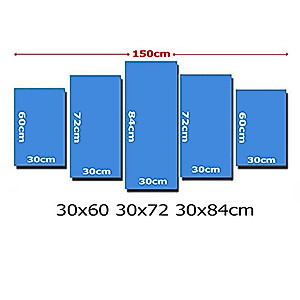 Oil Painting Canvas Framed Gwen Art Set of 5 Ready To Hang (Framed)(59x33Inch)