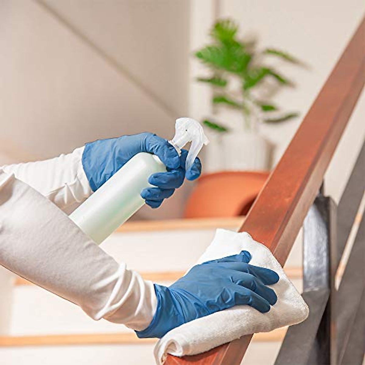 Pac-Dent Armor Nitrile Disposable Exam Gloves, Powder Free and Latex Free, 3.5mm Thick, Textured Grip, Box of 100, Blue, Small - GL-100S