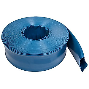 Sunsolar Heavy Duty Backwash Hose - 1.5" Discharge Hose for Swimming Pool Filters - Deluxe Pool Hose for Inground & Above Ground Pools - Durable, Flexible, Strong & Long Lasting - 50 Feet Long, Blue