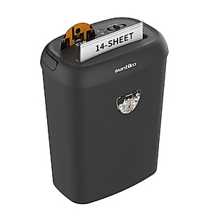 Paper Shredder, 14-Sheet Cross Cut with 6.6-Gallon Basket, P-4 Security Level, 3-Mode Design Shred Card/CD/Staple/Clip, Heavy Duty with Jam Proof System, Woolsche Paper Shredder for Office (ETL)