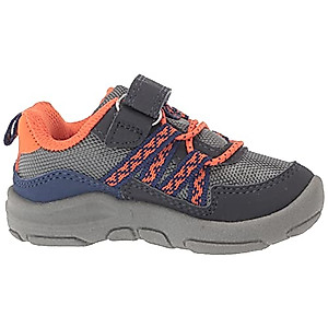 OshKosh B'Gosh Boy's Sevvy Sneaker, Navy/Orange, 4 Toddler