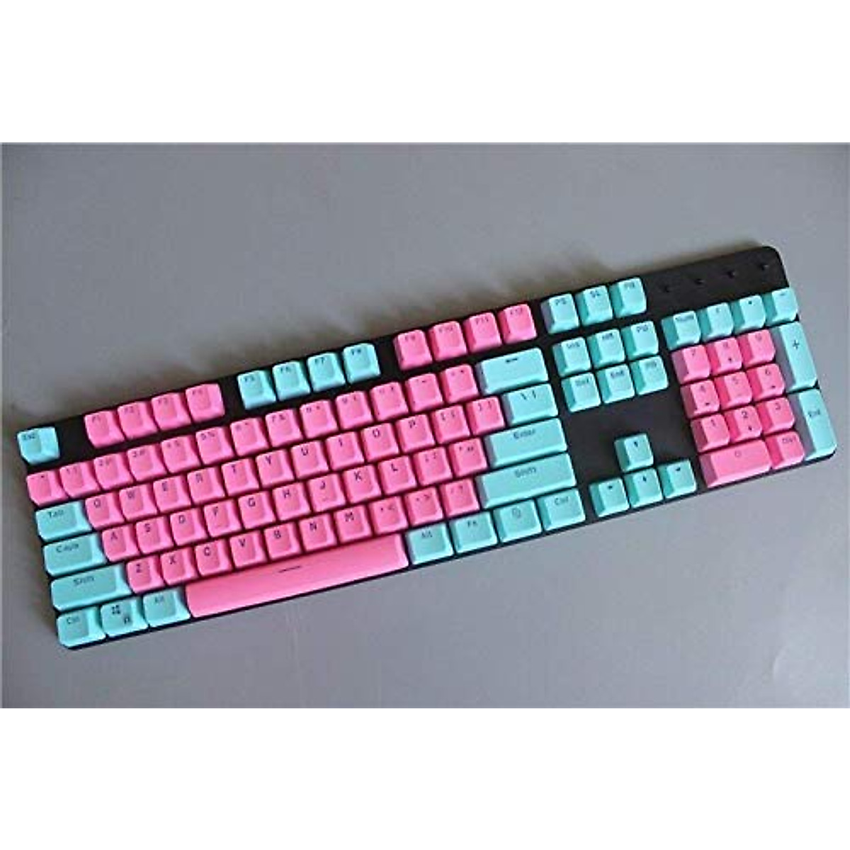 87/104 Keys Miami Doubleshot PBT Backlit Translucent Keycap Key caps ANSI/ISO Layout OEM Profile for 60%/87 TKL/104/108 Cherry MX Mechanical Gaming Keyboard (104 Keys)