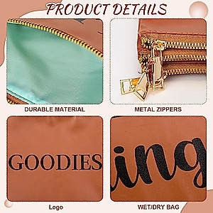 Silkfly 6 Pcs Diaper Bag Organizing Pouches PU Leather Diaper Pouch Brown Large and Small Dry Wet Bag Diaper Bag Essential Items for Baby Diaper Bag Organization Daily Use Shopping Travel Vacation