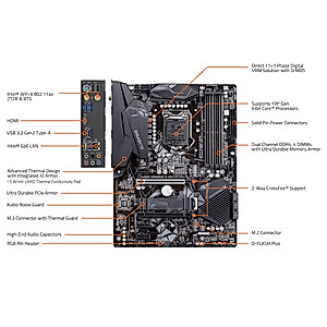 Gigabyte Z490 Gaming X AX (LGA 1200/Intel/Z490/ATX/Dual M.2/SATA 6Gb/s/USB 3.2 Gen 2/WiFi 6/Gaming Motherboard)