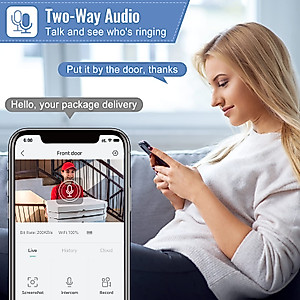 XTU WiFi Video Doorbell Camera, Wireless Doorbell Camera with Chime, 1080P HD, 2-Way Audio, Motion Detection, IP65 Waterproof, No Monthly Fees and 32GB SD Card Pre-Installed