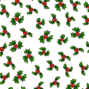 Loralie Designs Lotsa Holly White Fabric by The Yard for Quilting