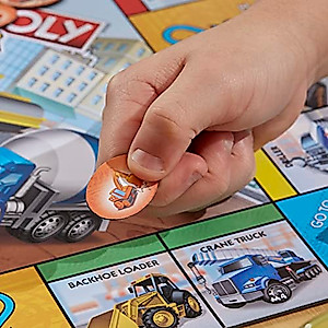 Hasbro Gaming Monopoly Junior Trucks Edition Board Game for Kids Ages 5+, 2-4 Player Kids Games
