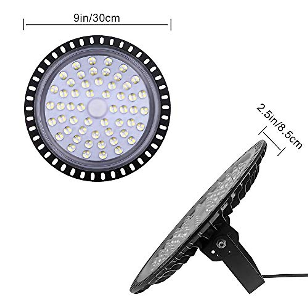 UFO LED High Bay Light, 6000-6500K, IP54, Waterproof Dust Proof, Warehouse LED Lights High Bay Lighting for Garage, Factory, Gymnasium, Basement, Parking（Newest Design ）… (200W) (5 pcs)