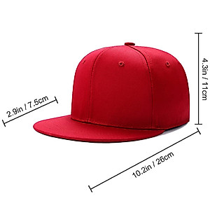 Custom Snapback Hat for Men Design Your Own Embroidery Flat Bill Visor Classic Adjustable Baseball Cap Red