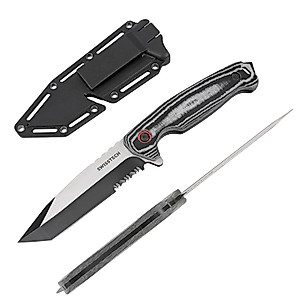 Swiss+Tech 4-1/2" Fixed Blade Knife, Full Tang Knife, Durable Blade&Sheath, Perfect for Camping, Outdoor and Bush Craft