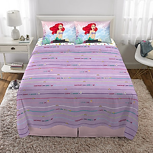 Disney Princess Kids Bedding Super Soft Microfiber Sheet Set, Full, "Official" Disney Product By Franco