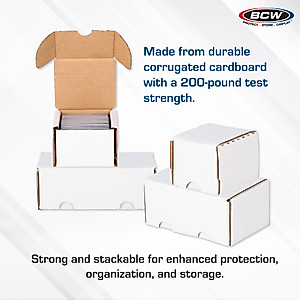 BCW 400 Count Trading Card Storage Box - 4ct | Cardboard Organizer for Baseball, Basketball, Football Cards, MTG, Pokemon | Card Game Storage & Protection | Card Storage Box | Assembly Required