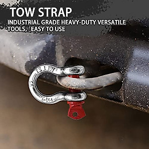 Heavy Duty Tow Straps Recovery Kit, 2" x 16ft Recovery Strap with 12000 lbs Break Strength, Heavy Duty Tow Rope D-Ring Shackles for Towing Vehicles, Boats(Orange)
