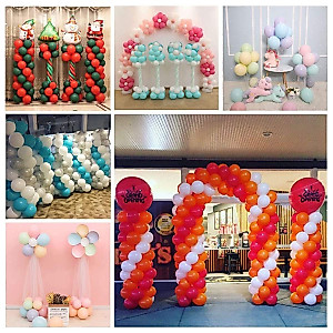 72 inch 2 Set Balloon Column Stand Kit Base and Pole Height 30Pcs Balloon Rings Balloon Tower Decoration for Birthday Party Wedding Party Event Decorations（Balloons are not included）