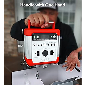 VATID Portable Power Generator,600W 518Wh Solar Power Generator,110V AC,12V Regulated DC,3.5hrs 100% Recharge,Pure Sine Wave,65W USB PD Rechargeable Power Generator