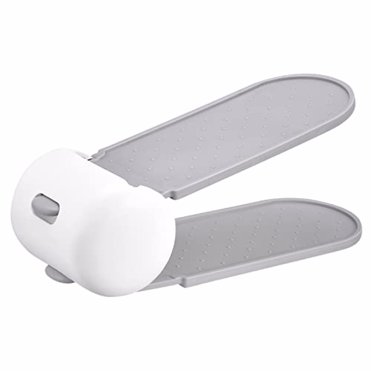 uxcell Shoe Slots Organizer PP Adjustable Double Layer Shoes Storage Rack Gray