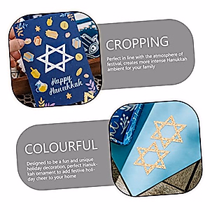 Amosfun Party Table Decor 150 Pcs Hanukkah Decoration Daily Necessities Star Shape Non-woven Fabric Star Sequins