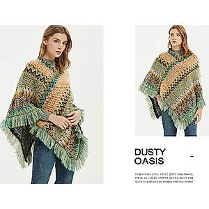 Molodo Ponchos for Women, Womens Ponchos And Wraps Winter Retro Stylish Poncho Shawl For Women