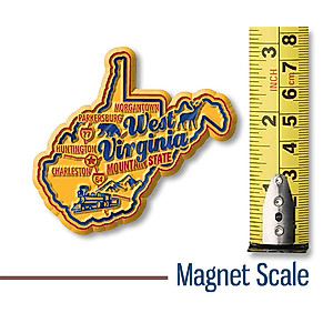 West Virginia Premium State Magnet by Classic Magnets, 2.9" x 2.7", Collectible Souvenirs Made in The USA