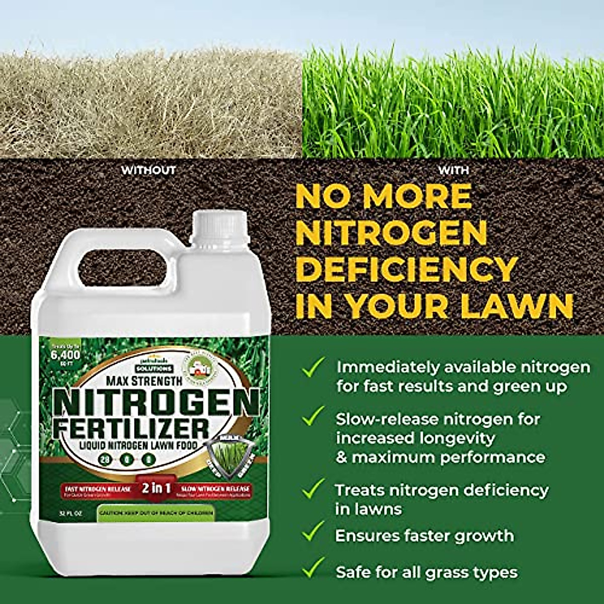 PetraTools Liquid Nitrogen Fertilizer for Lush Lawns