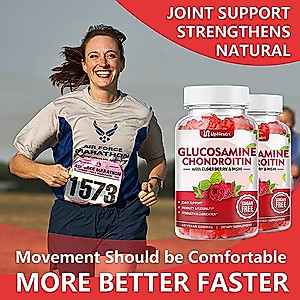 UPNEUTRI Sugar Free Glucosamine Chondroitin Gummies, Extra Strength 1500mg Glucosamine with Chondroitin MSM & Elderberry & Turmeric, Joint Support Supplement for Men & Women Joint Health