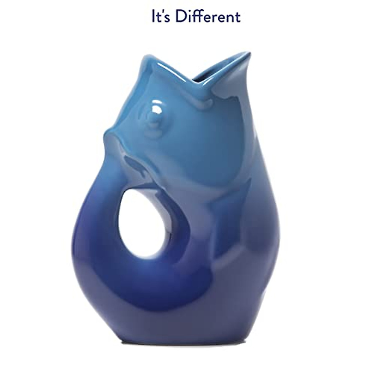 Gurgle Pot Fish Pitcher - Ombre Dark Gradient Blue