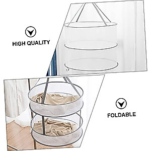 Cabilock 2pcs Double Clothes Basket mesh Bra Grey Towels Gray Towels Laundry Drying Rack Collapsible Towels Drying Hanger Collapsible Drying Rack Towels Drying mesh net Bras Drying net Grid